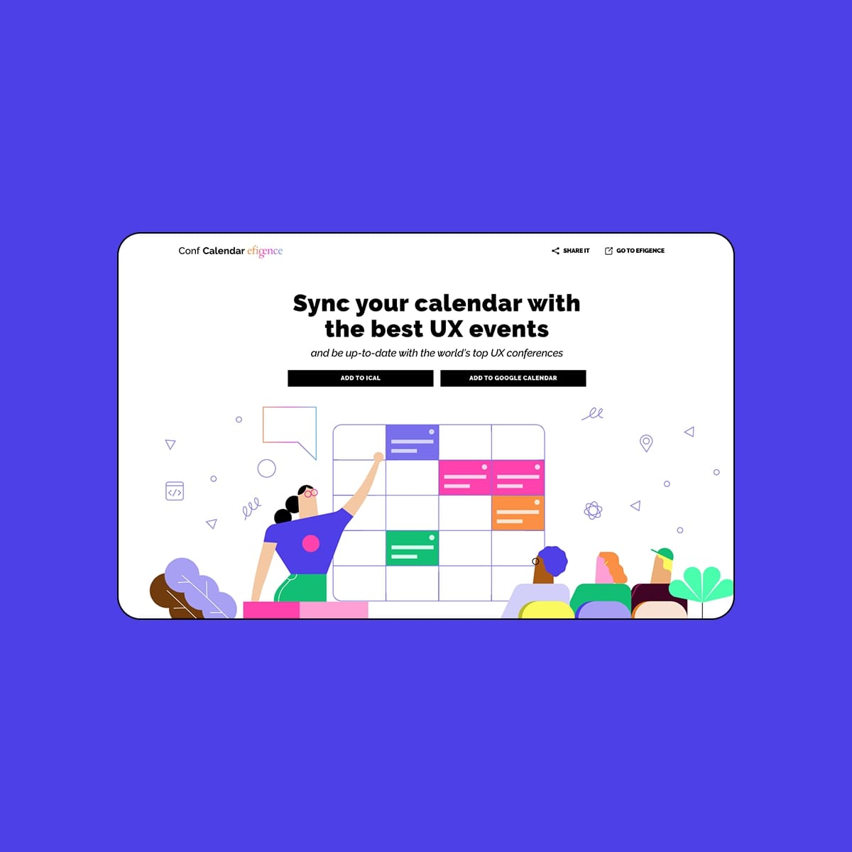 Conf Calendar Efigence: Be up-to-date with world's top UX events